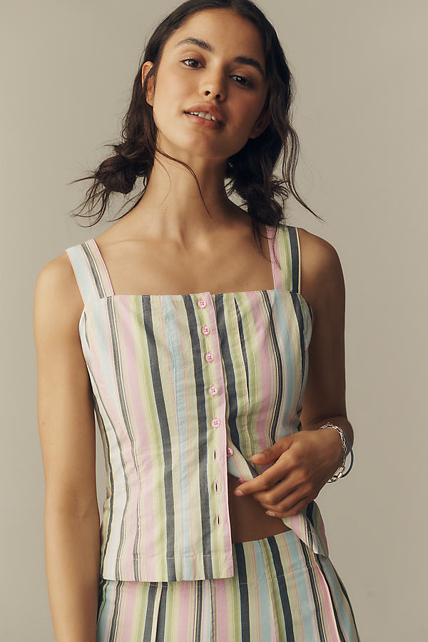 MAEVE Cotton Sleeveless Crop Top